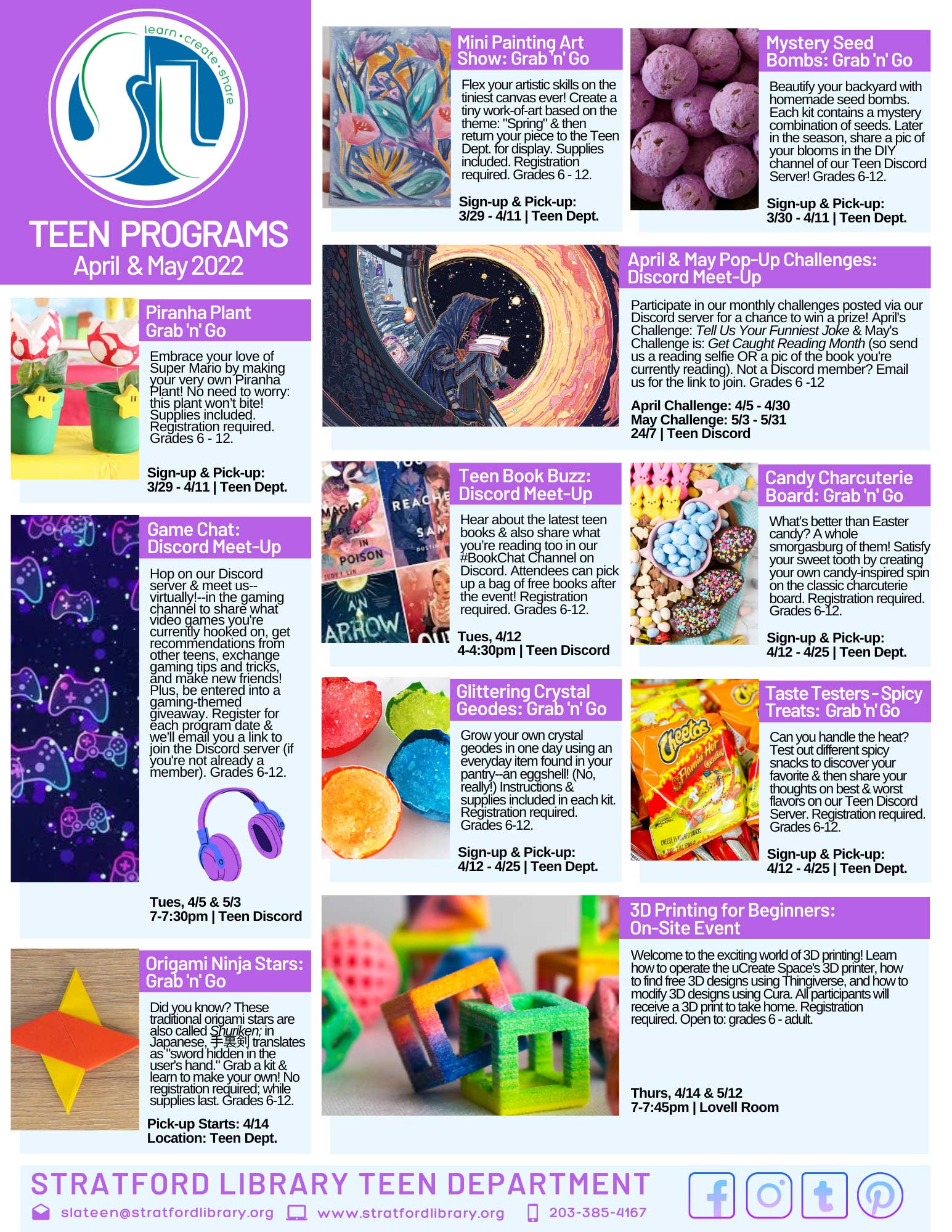 Check out April in Teen! | Stratford Library Association